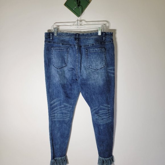Coco + Carmen | Jeans | Coco Carmen Distressed Embroidered Denim Blue ...